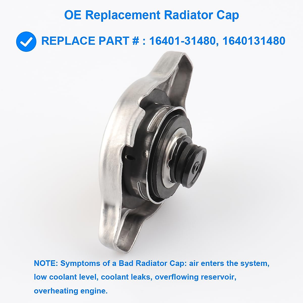 Radiator Cap Replace 16401-31480 1640131480 Compatible with Toyota Lexus - 4Runner Avalon Camry FJ Cruiser Highlander Sequoia Sienna Tacoma Tundra Venza Yaris ES350 GS300 GS430 GX460 RX350 SC430, More