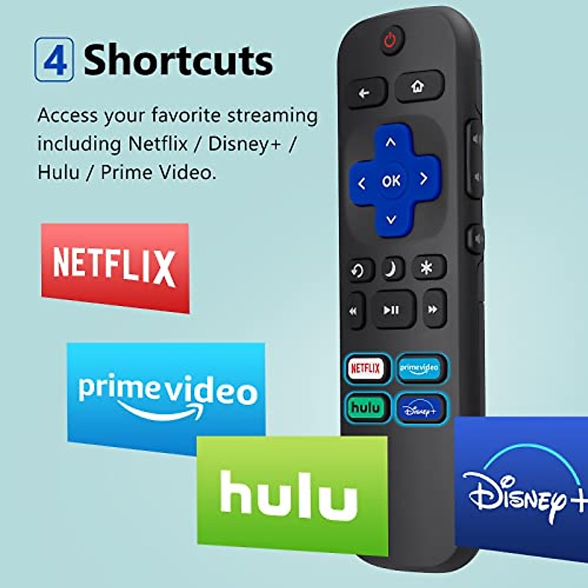 【Pack of 2】 Replacement Remote Control Compatible for Roku TV,for TCL Roku/for Hisense Roku/for Onn Roku(Not for Roku Stick,Box and Players)