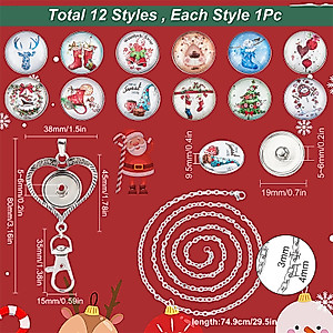 SUNNYCLUE 1 Box 12Pcs Lanyard Necklaces Badge Holder Necklace Winter Christmas Office Badge Lanyard ID Holders Name Tag Lanyards Breakaway for Women Teacher Stundent Nurse Christmas New Year Gift