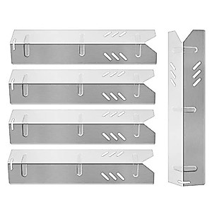Rejekar Grill Parts for Dyna Glo DGF510SBP, DGF493BNP, Backyard, Better Home&Garden, Uniflame GBC1059WB Grill, 15 inch Stainless Steel Heat Shield Tent Flame Tamer Burner Cover, 5-Pack