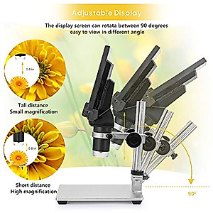 Amoper 7" LCD Digital USB Microscope 1200X, 1080P HD Coin Microscope, Camera Video Recorder with 8 Lights for Soldering PCB Circuit Board Repair Coin Insect Magnification, Windows Compatible