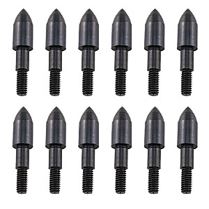 E-outstanding Field Point 12PCS 100Grain Screw on Archery Arrow Practice Bullet Tips Arrowheads