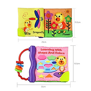 Baby Toys 6 Month up Earl Years Tactile and Educational fist Cloth Soft Book-Teether Rings-Infant Developmental Toy Shape and Color - Squeak, Rattle, Crinkle Toddler Activity Gift 2-4