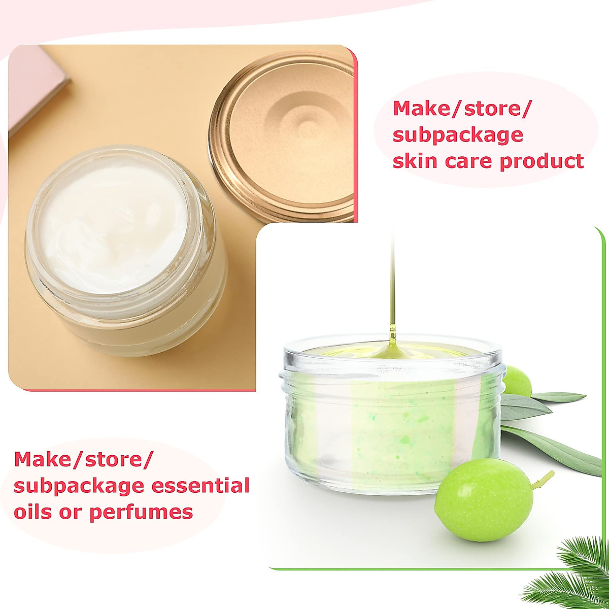 12 Pcs 2.5 oz Salad Dressing Container to Go Small Glass Food Storage Containers with Lids Airtight Small Glass Jars Leak Proof Reusable Dipping Condiment Sauce Containers for Lunch Box Picnic Travel