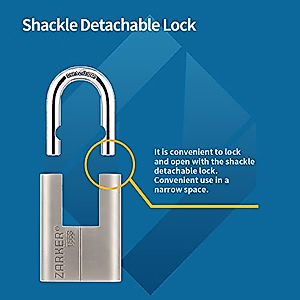 Zarker J55S keyed Padlock-Stainless Steel Shackle, 1-Pack