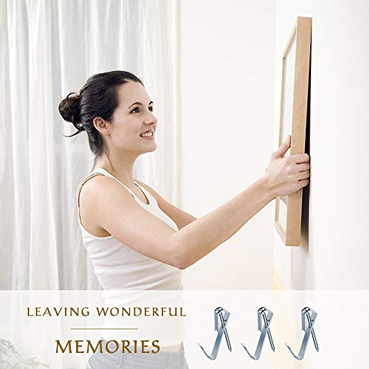 100pcs Picture Hangers,30lbs Picture Hanging Hooks with Nails, FUZANWJ Professional Picture Hanging Kit on Wood/Drywall (30lbs-100pcs)