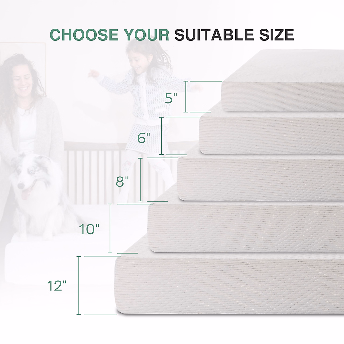 Full Mattress in a Box, 8 inch Mattresses for Platform Bed Double Size Daybed Bunk, Memory Foam Medium Firm