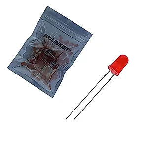 Brilinker 50 Pcs 5mm LED Light Emitting Diodes Bulb LED Lamp- Clear and Transparent DC 6V-13V 20mA with Resistance- DIY Science Project Electronics Components Lighting Kit (Red)