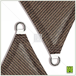 ColourTree 8' x 12' Brown Rectangle Sun Shade Sail Canopy Awning Shelter Fabric Cloth Screen - UV Block UV Resistant Heavy Duty Commercial Grade - Outdoor Patio Carport - (We Make Custom Size)