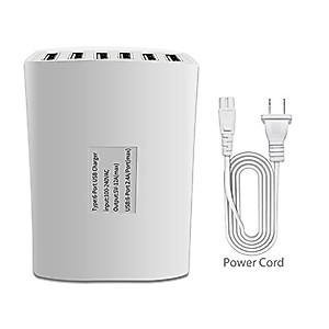 USB Charger, CIVIE High Speed 60W Multiport USB Charger 6-Port USB Desktop Charger Station Hub with PowerSmart Technology for Smartphone, iPhone, Samsung, Huawei, Ipad, Table and More