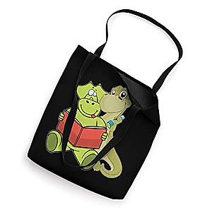 Dinosaur Gift Kids Book Reading Library School Triceratops Tote Bag