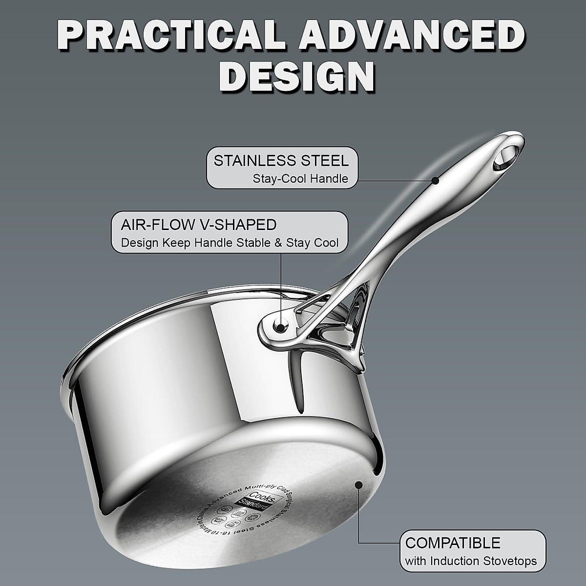 Cooks Standard Multi-Ply Clad Cookware Set, 10 Piece, Silver