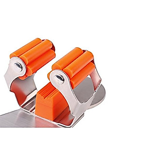 Togu Self Adhesive Broom Holder SUS 304 Stainless Steel Mop and Broom Holder Stick On Sticky Garage Wall with Spring Clip,Tool Rack Storage Organizer,Brushed Finish,2-Pack