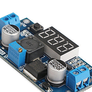 24v to 12v Step Down Converter, DROK LM2596 Analog Control Buck Transformer DC-DC Voltage Reducer Regulator Module 36V 24V 12V to 5V 2A Power Inverter Volt Stabilizer with Red LED Display Voltmeter