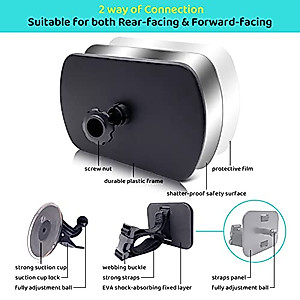 KINSEI Baby Car Mirror - Rear View Baby Car Back Seat Mirror - Child Observation Mirror Wide Convex and Shatterproof - 2 way of Connection Suitable for both Rear-facing and Forward-facing