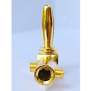 Goaycer Banana Plugs Right Angle 12 Pairs - 24k Gold Plated 90 Degree Speaker Connector (24Pcs)