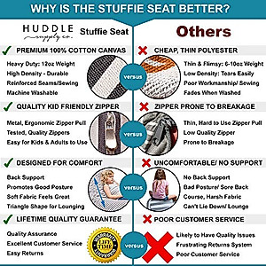 Huddle Designer Stuffed Animal Bean Bag Storage Washable XL Cover -The Original Premium Stuffed Animal Storage Bean Bag for Kids | Strong Zipper, Thick Canvas