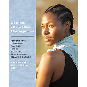 Pang Wangle Bug Repellent Bandana with Odorless Insect Shield® Technology, Eco-Friendly Recycled Cotton Made in The USA, Perfect for Gardening, Hiking, or Just Enjoying The Outdoors (Faded Denim)