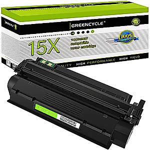 greencycle 1 PK Black Toner Cartridge Replacement Compatible for HP 15X C7115X Work with Laserjet 1000 1200 1220 3300 3310 3320 3330 3380 Series Printer