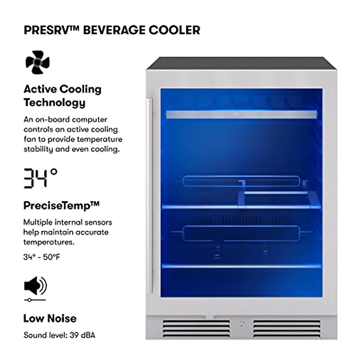 Zephyr Presrv 24" Wine Fridge & Beverage Refrigerator Single Zone Under Counter - Mini Wine Cooler Cellars Small Beer Fridge Cabinet Drink Chiller Freestanding Wine Beverage Cooler,13 Bottles, 84 Cans