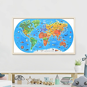 Mideer Floor Puzzle for Kids 4-8, 100 Piece World Map Jigsaw Puzzle with Continents, Geography Educational Toys for Boys and Girls, Globe Atlas Puzzle Maps Preschool Learning Game for Kids Ages 4-6