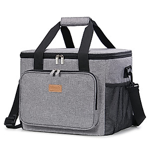 Lifewit Large Lunch Bag Soft Cooler Bag Cooling Tote for Adult Men Women, 15L/24L, Grey