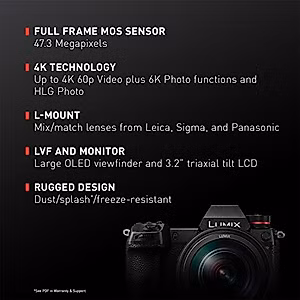 Panasonic LUMIX S1R Mirrorless Camera with LUMIX S 24-105mm f/4 O.I.S Lens - Open Box