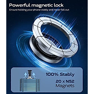 Mibhuvan Magnetic Wireless Car Charger Mount [15W Fast Charging] for Magsafe Phone Holder Mount [20 Strongest Magnets] Vent Mount Magnetic Car Charger Mount for iPhone 14 13 12 Pro Samsung Cell Phones