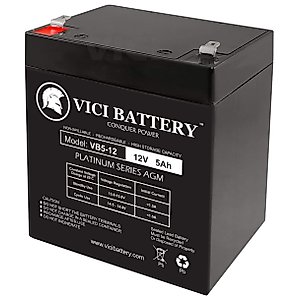 VICI Battery Enercell 23-945 Replacement VB5-12 - 12V 5AH Sealed Lead Acid Battery