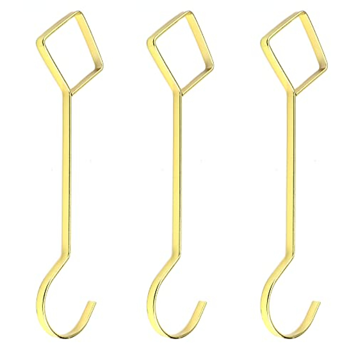 Chinflly 3 PCS Long Hanging Hooks,9.84 Inch / 250 mm Length -Shaped Door Hanger Hook,Metal Hanger Hooks Uses for Garden,Bathroom,Closet,Kitchen ect.Gold