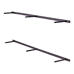 DAKODA LOVE 48" x 8" Butcher Block Solid Wood Floating Shelves | Premium Handmade Quality | Easy Hidden Bracket Wall Mount | Farmhouse Rustic Pine | Set of 2 (Bourbon)