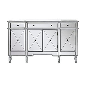 Powell Company Mirrored 4-Door 3-Drawer Console