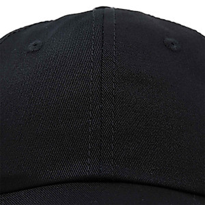 DALIX Unisex Youth Childrens Cotton Cap Adjustable Plain Hat - Unstructured (Black)