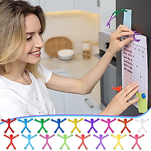 40 Pcs Magnet Mini Man Fridge Magnets Cute Rubber Men Refrigerator Magnet Set Colorful Flexible Humanoid Magnets Magnetic Toy Characters Fidget Toy for Art Crafts Fun Office