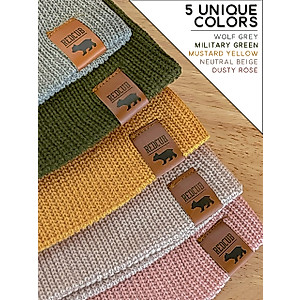 REDCUB Toddler and Baby Beanie | Girls Boys Woven Acrylic Kids Baby Beanies | Knit Winter Hat | Fits Ages 1-3 (Neutral Beige), 2-4