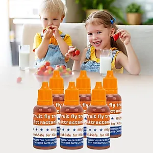 Fruit Fly Trap Refill Liquid Only, 2024 Upgrade Traps for Indoors, Efficient Gnat Killer Indoor, Fruit Bait Home, Kitchen (6, Orange)