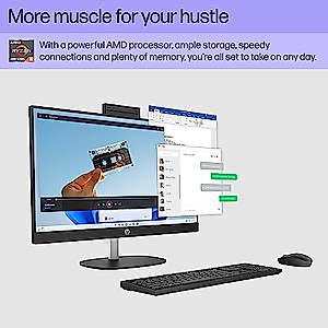HP 23.8 inch All-in-One Desktop PC, FHD Display, AMD Ryzen 5 7520U, 16 GB RAM, 1 TB SSD, AMD Radeon Graphics, Windows 11 Home, 24-cr0040 (2023)