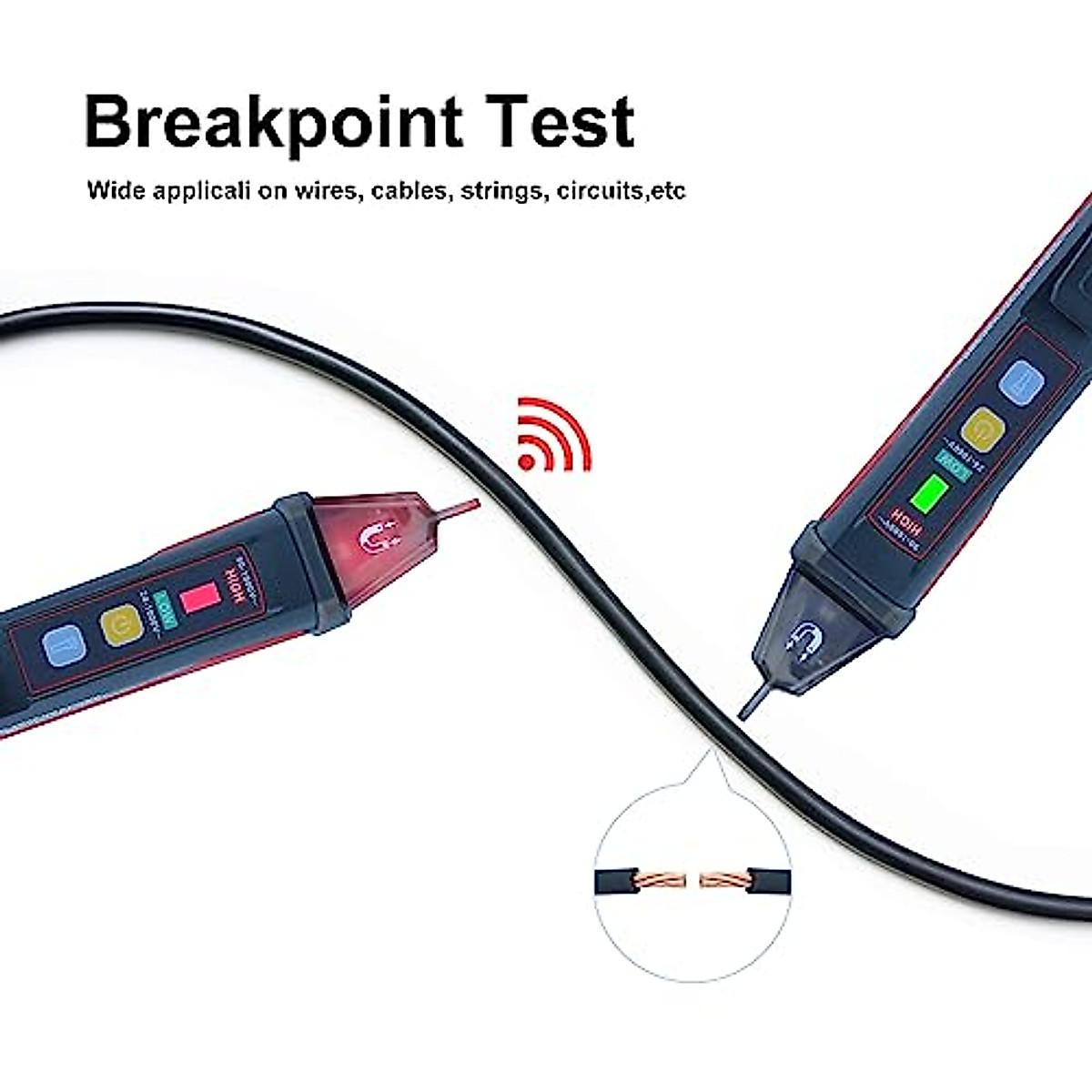 UNI-T Non-Contact AC Voltage Tester Pen, 24V-1000V Volt Detector Pen, Dual Range Live/Null Wire Tester Circuit Tester with LCD Display, Buzzer Alarm, Flashlight (UT12M)
