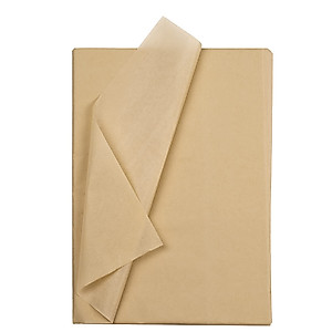 RUSPEPA Gift Wrapping Tissue Paper - Tissue Paper for Gift Wrap, Art Crafts, DIY, Pack Bags, Birthday, Wedding and More - 15 x 20 inches - 100 Sheets - Khaki
