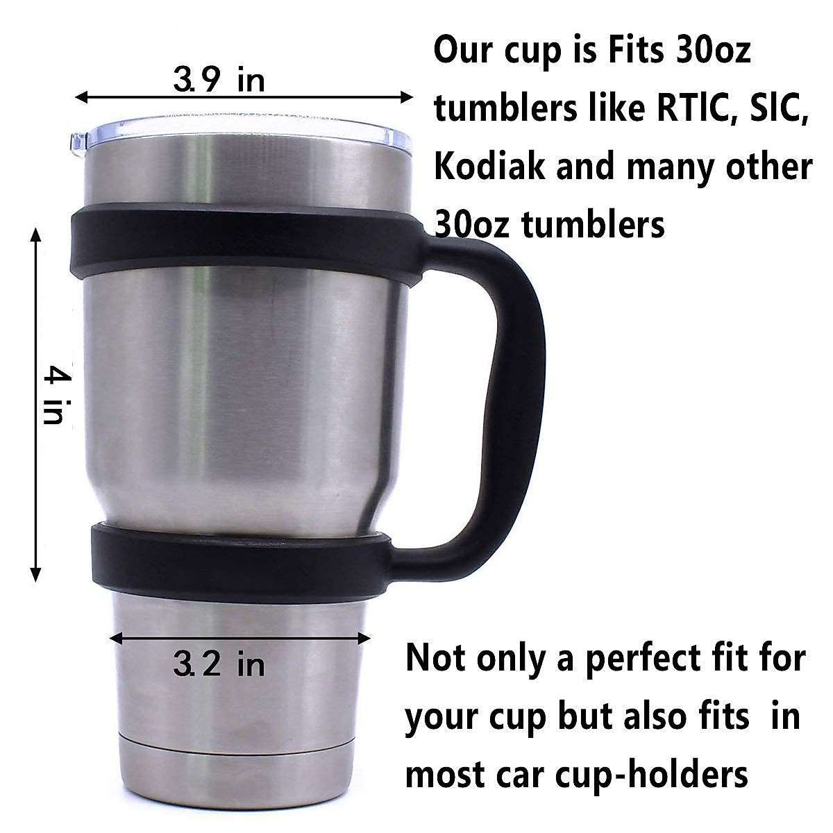 Weierken Handle for 30 oz Tumblers - Portable Anti-Slip Handle Versatile, Available for YETI, RTIC, Ozark Trail, SIC Cup Rambler & More Tumbler Travel Mug