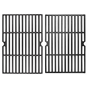 Uniflasy Grill Replacement Parts Kit for Dyna-Glo DGF350CSP DGF350CSP-D 2-Burner Open Cart Propane Gas Grill Stainless Steel Heat Plate Shield and Grill Burner and Cast Iron Cooking Grid Grates