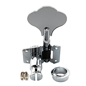 Musiclily 4-in-line 4R Vintage Open Gear Bass Tuners Machine Head Tuning Keys Pegs Set Right Hand for Jazz Precision P Bass Replacement, Chrome