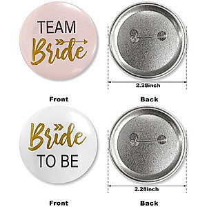 Bride Team Bride Buttons Pins,Wedding Party Bride Shower Tinplate Badge Pins Set Bridesmaid Group Button Bachelorette Party Bride to be Gift Decorating Accessory 6 Pcs