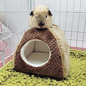 Oncpcare Cozy Ferret Bed Guinea Pig Cave Bed Tent Fleece Rat Hideout House Nest Cage Accessories for Chinchilla Squirrel Hedgehog