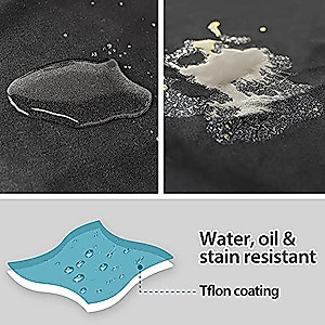 ROTANET Black Bistro Apron Long Server Apron with 3 Pockets Half Large Waist Apron for Work Cafe Uniform Waterproof