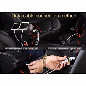 YJYWZH Armrest Box for Ford Fiesta 3 MK7 Armrest Box Double Layer Car Interior Storage Center Console with 7 USB Port Insert Accessories Black Car Styling