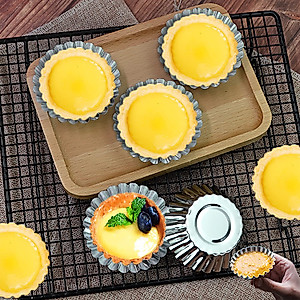 Xstronq Egg Tart Molds 32Pack Tart Pan 2.75inch, Mini Tart Tins Aluminium Mini Tart Pans for Baking (32Pack-2.75inch)