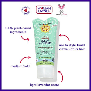California Baby Calming Jelly Mousse Hair Gel | 100% Plant-Based (USDA Certified) | Kids Hair Gel | Medium-Hold | Lavender Scent | Allergy Friendly | Non-Sticky Baby Hair Gel | 82 g / 2.9 oz.
