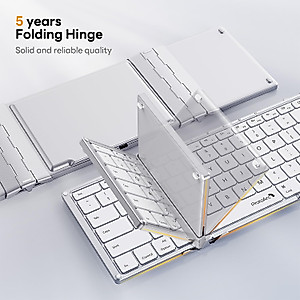 ProtoArc Foldable Bluetooth Keyboard for Mac, XK01-A Folding Wireless Keyboard with Number Pad, Full Travel Keyboard for Macbook, iMac, iPad 10.2, iPad Pro/Air/Mini, iPhone