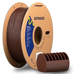 JUSTMAKER PETG Pro (PETG+) 3D Printer Filament, Updated Stronger Impact Resistance, Dimensional Accuracy +/-0.03mm, 1.75mm, 1 kg, Chocolate